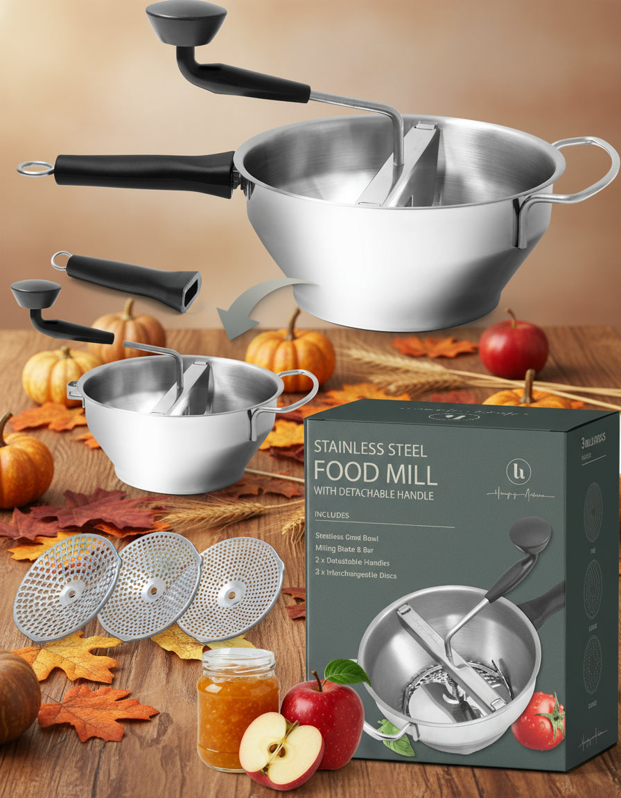 Food Mill with Detachable Handle for Canning | Hungry Artisan